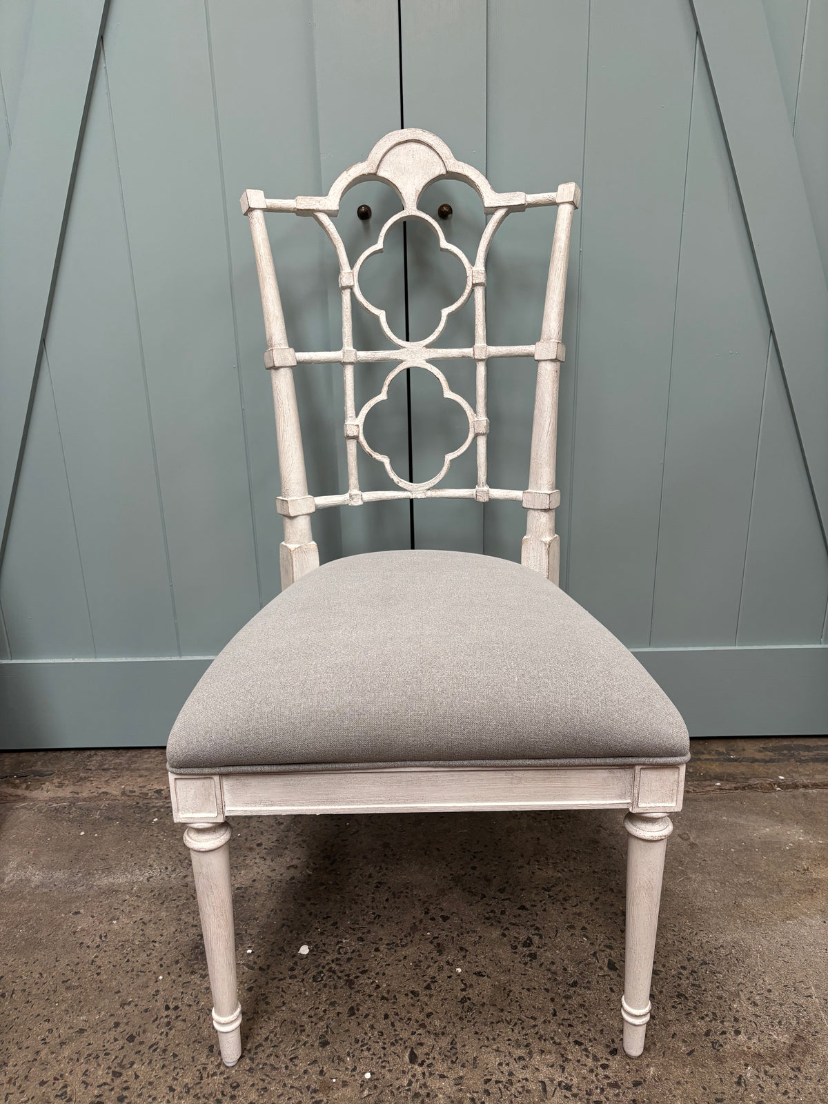 Quatrefoil White Painted Side Chair– Isla Design